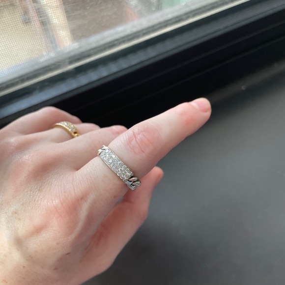 Dior | Jewelry | Dior 8k Gold And Diamond Chain Ring | Poshmark